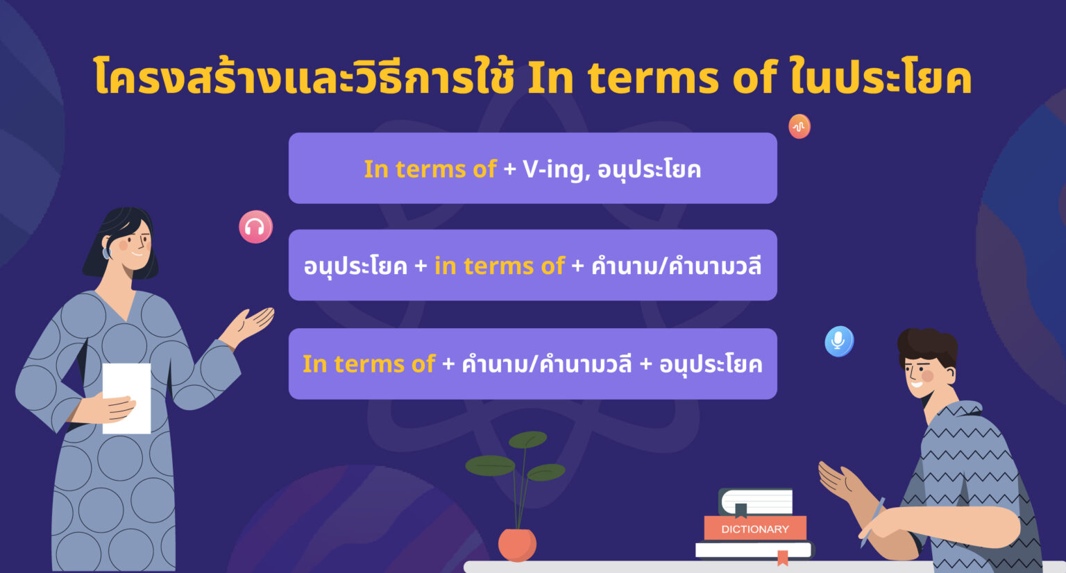 In terms of แปลว่าอะไร? โครงสร้าง วิธีการใช้ และคำพ้องความหมาย