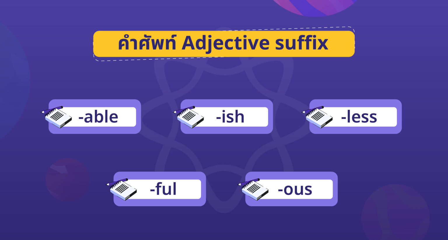 Suffix verb ที่พบบ่อยที่สุดและการแบ่งประเภทที่เข้าใจง่าย
