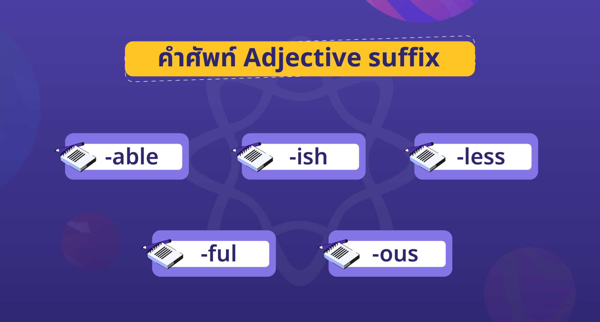 Suffix verb ที่พบบ่อยที่สุดและการแบ่งประเภทที่เข้าใจง่าย